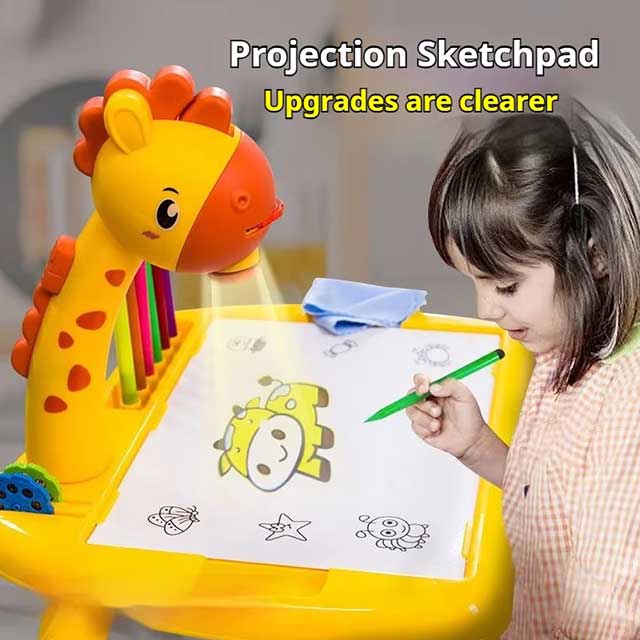 Kids LED Projector Drawing Table for Educational Fun – EGLOW