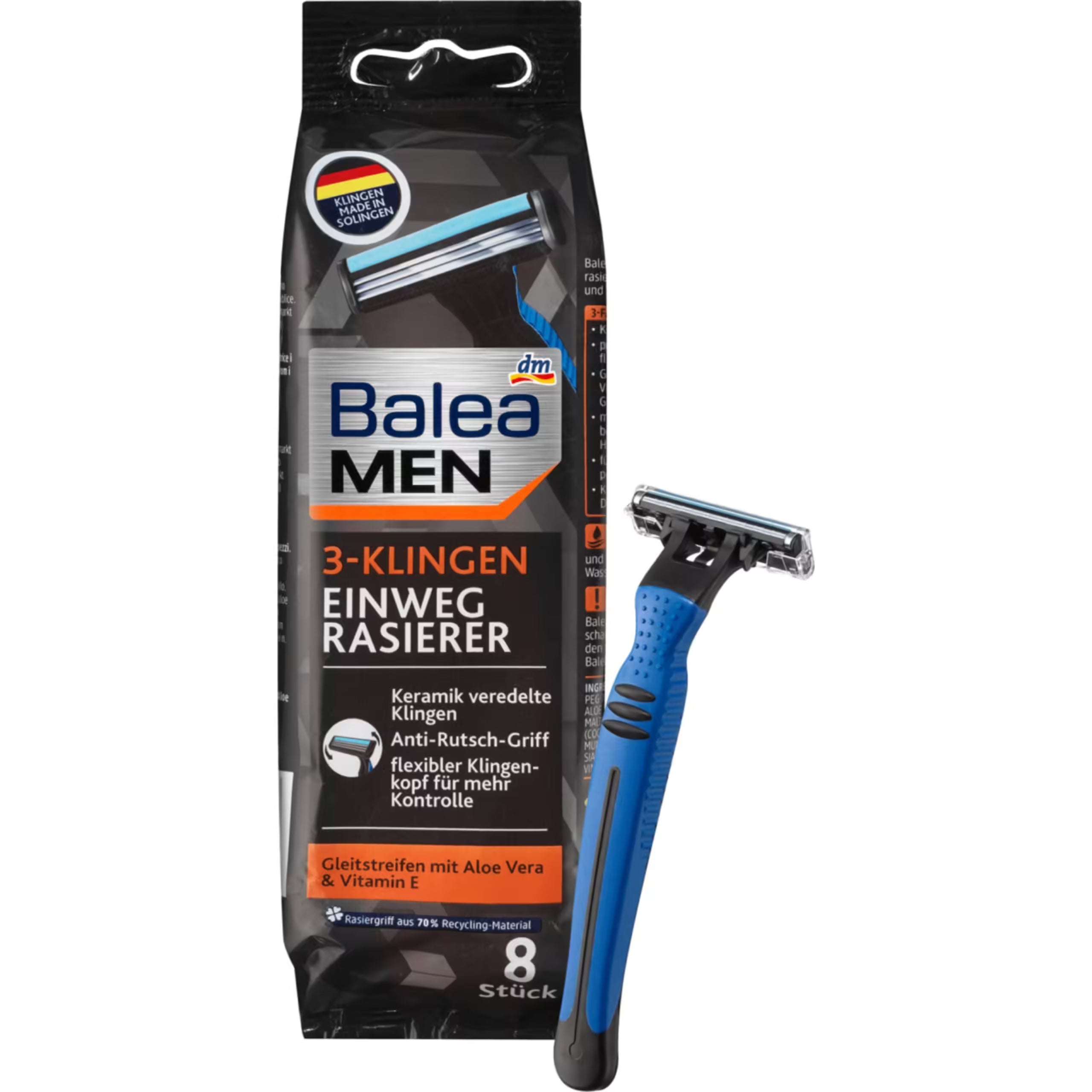 Balea MEN Disposable razor 3 blades, 8 pcs – EGLOW